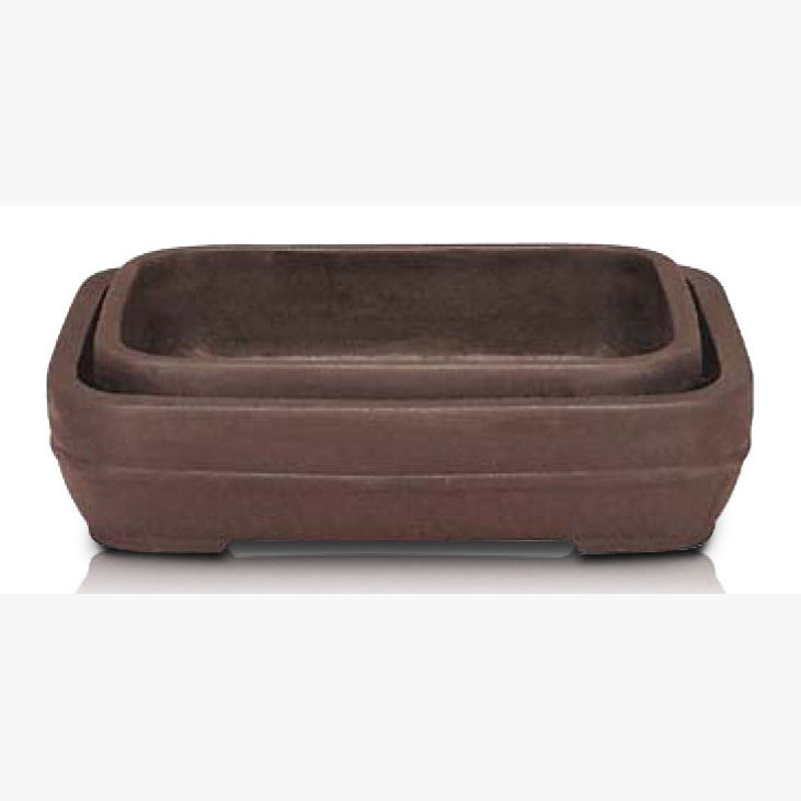 Rectangular Blue Glazed Bonsai Pot - 30.5 x 22.5 x 10cm - British Bonsai