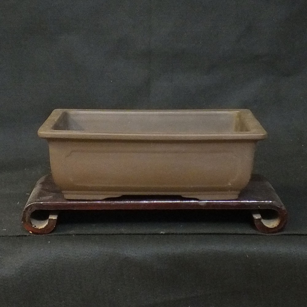 Rectangular Unglazed Bonsai Pot - 20 x 16 x 6cm - British Bonsai