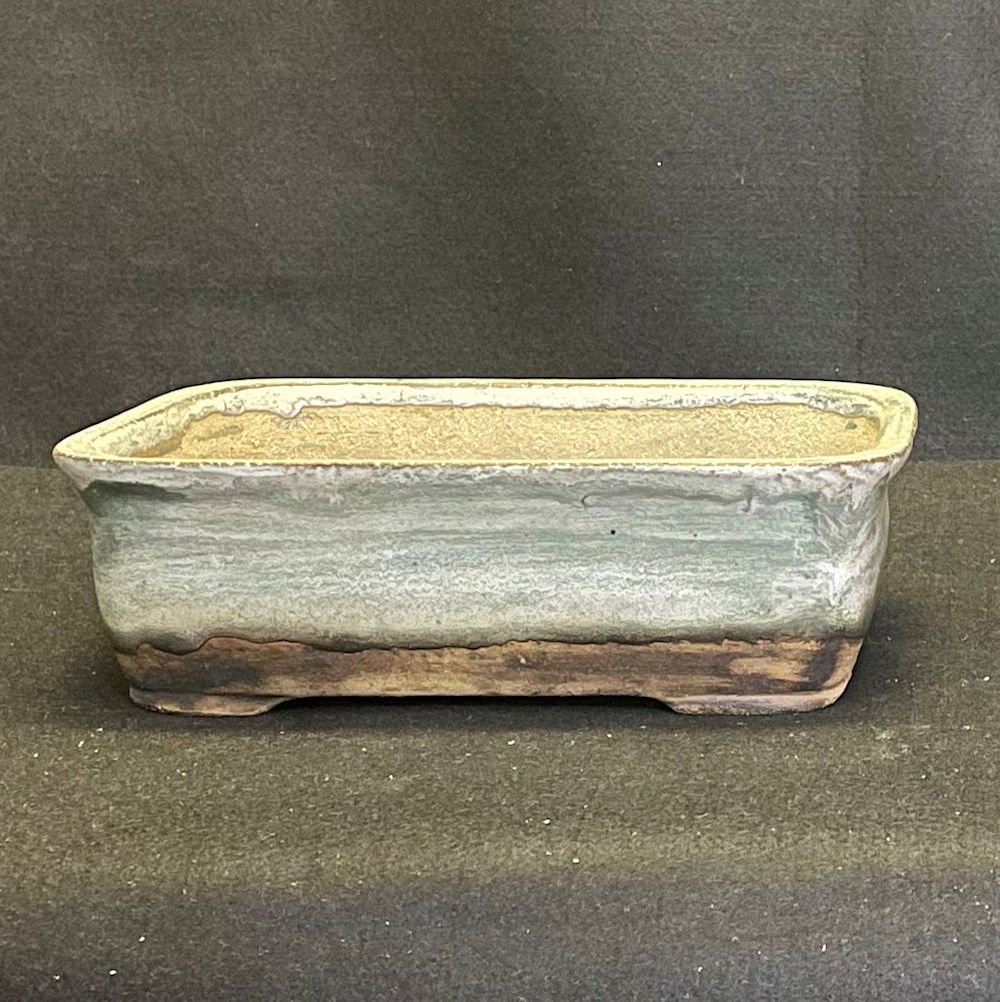 erin rectangular glazed bonsai pot - 20 x 15 x 6cm - British Bonsai