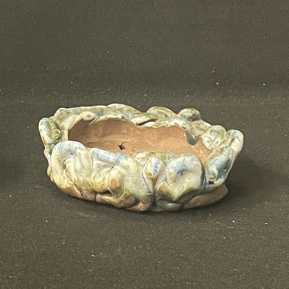 a selection of 3no john pitt glazed accent pots - British Bonsai