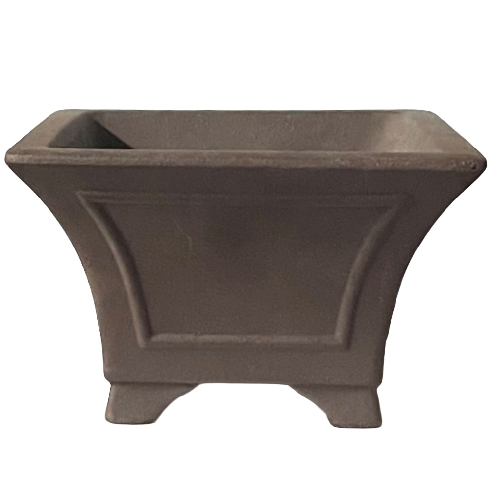 Square Unglazed Bonsai Pot - 15 x 15 x 9cm - British Bonsai