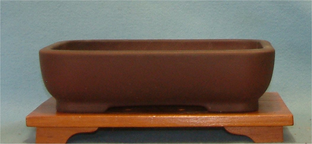 Rectangular Unglazed Bonsai Pot - 22 x 16 x 8cm - British Bonsai