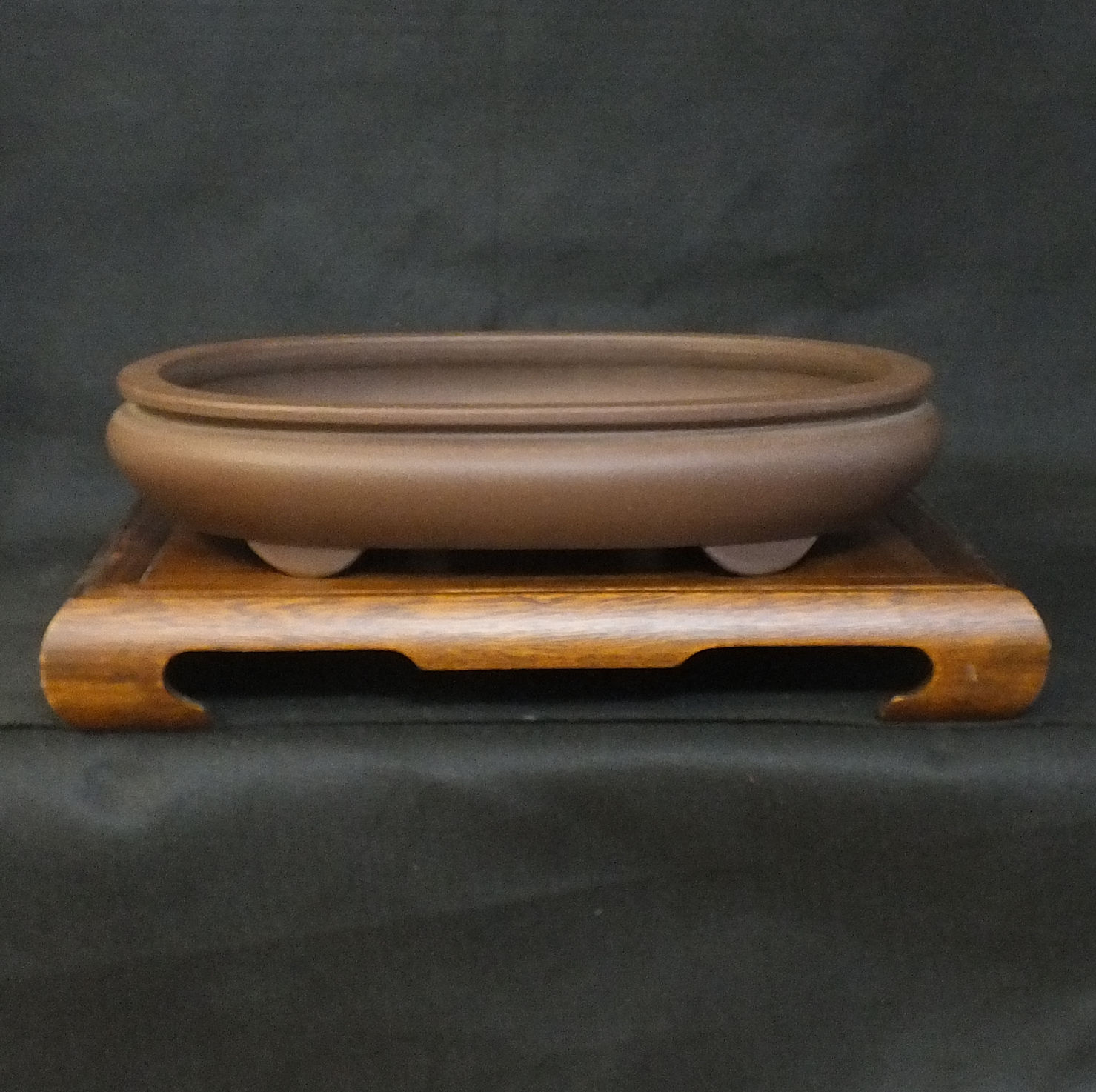 tokoname oval unglazed bonsai pot - 40 x 32 x 11cm - British Bonsai