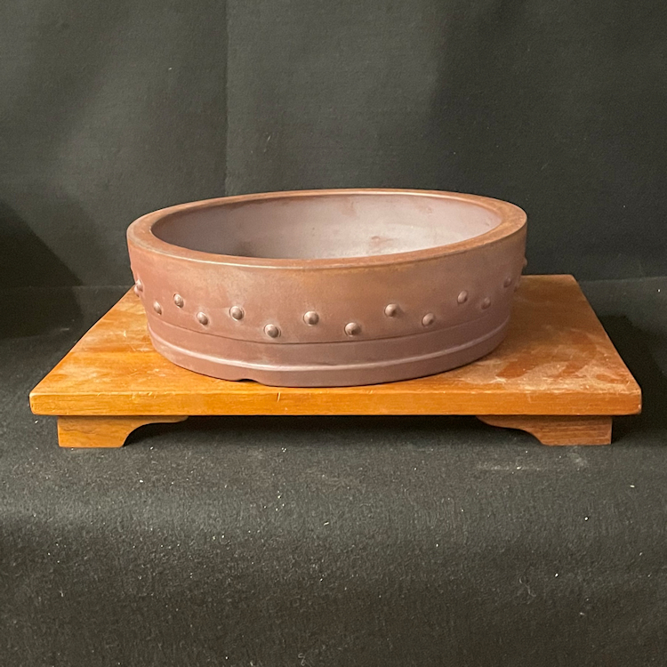 Yixing Oval Unglazed Bonsai Pot - 45 x 36 x 10cm - British Bonsai