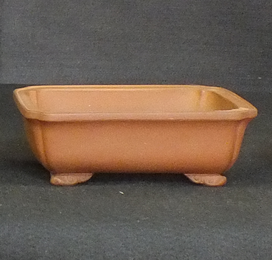 Yixing Rectangular Unglazed Bonsai Pot - 15 x 12 x 5cm - British Bonsai
