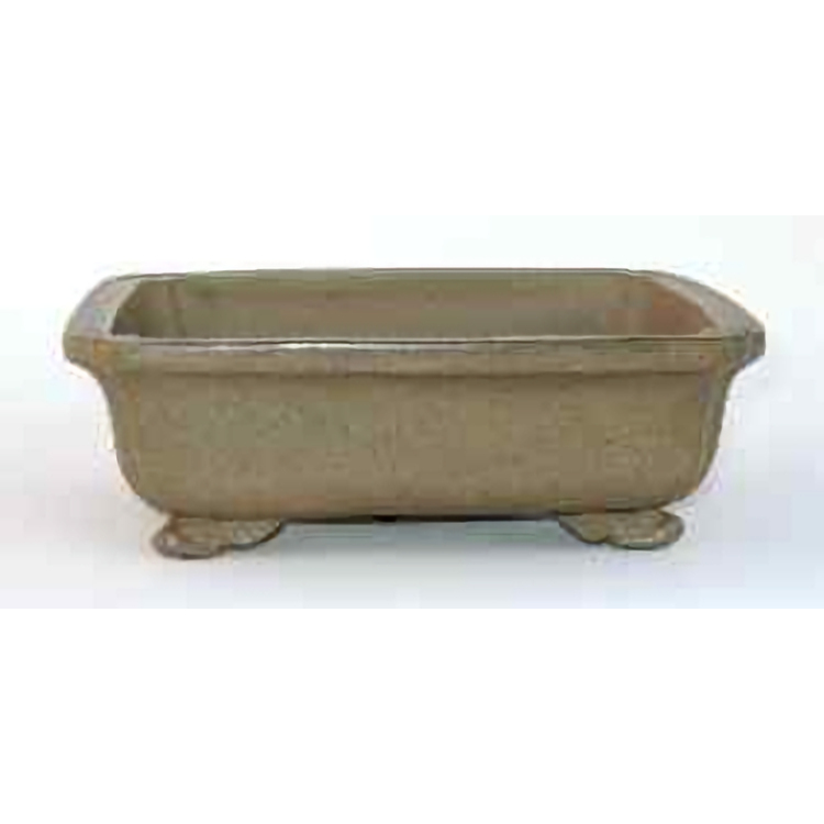 Yixing Rectangular Unglazed Bonsai Pot - 15 x 12 x 5 cm - British Bonsai